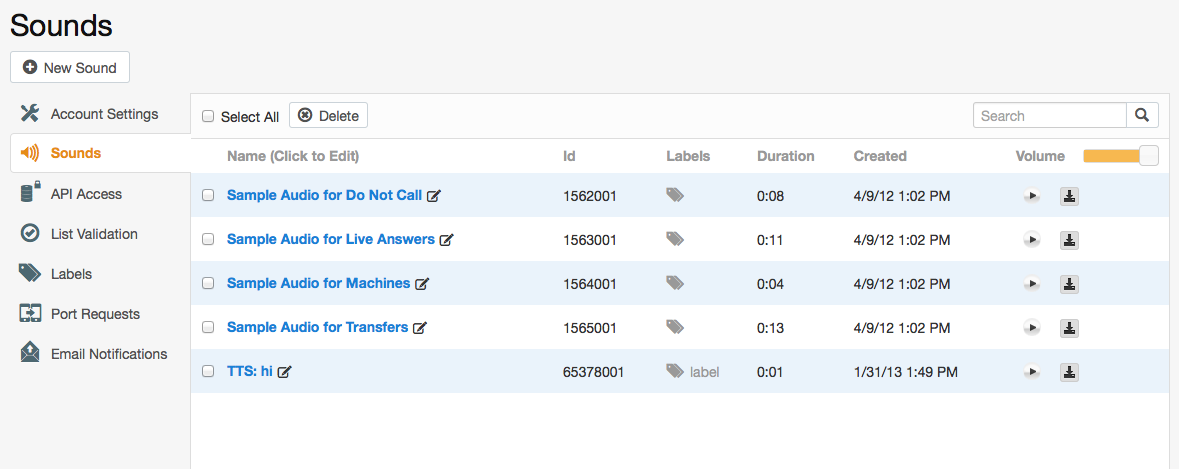 Sound Library | CallFire